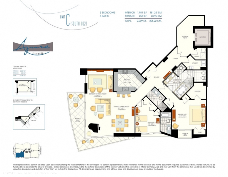 Azure oceanfront condos in Surfside, Florida